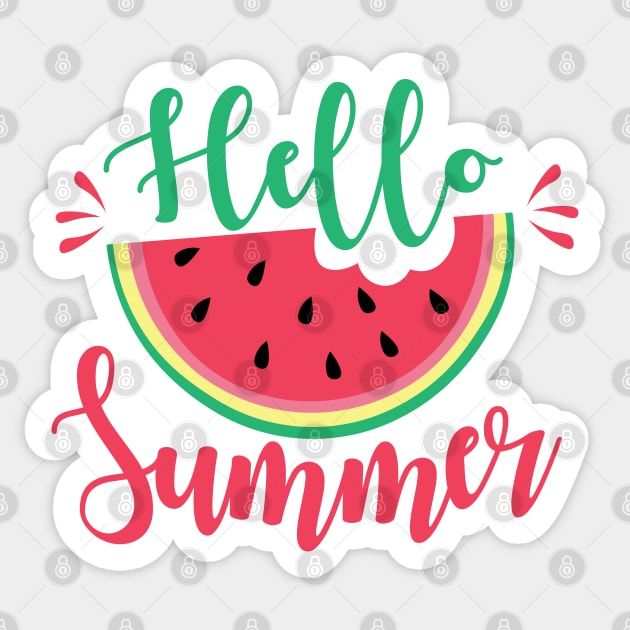 Hello Summer Watermelon Summer Watermelon Lovers Sticker Teepublic